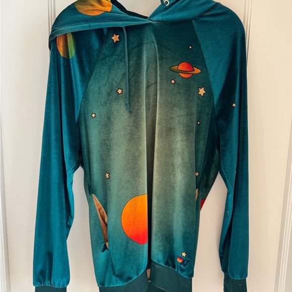Aviator Nation | Sweaters | Rare Aviator Nation Teal Hoodie With Space ...